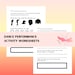 Dance Performance Activity Worksheets - Etsy