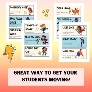 Superhero Creative Movement Cards Dance Lesson - Etsy