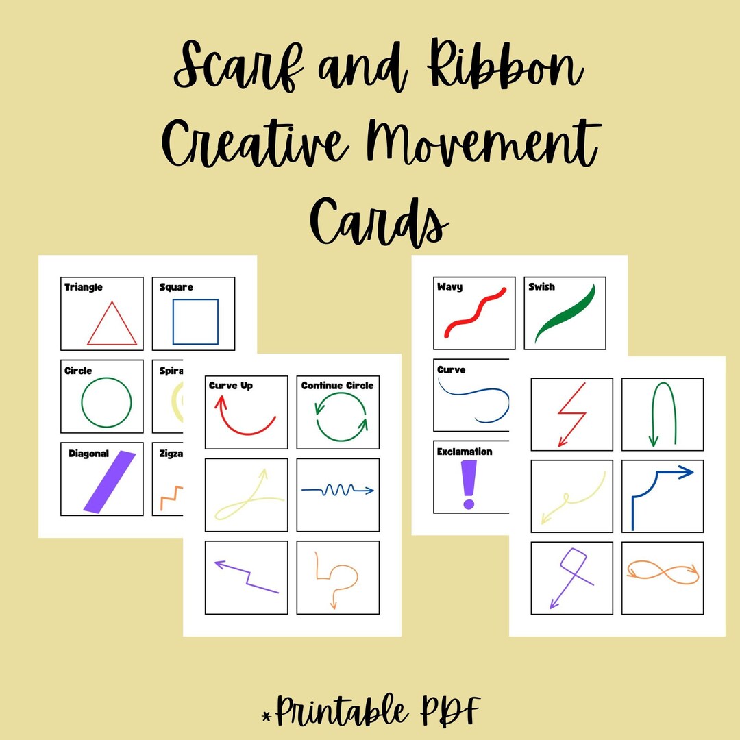 Scarf and Ribbon Creative Movement Cards - Etsy