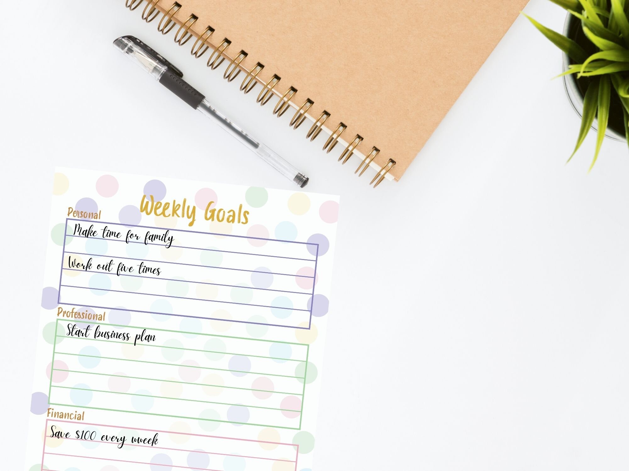 Polka Dot Weekly Planner/to Do Printable PDF - Etsy