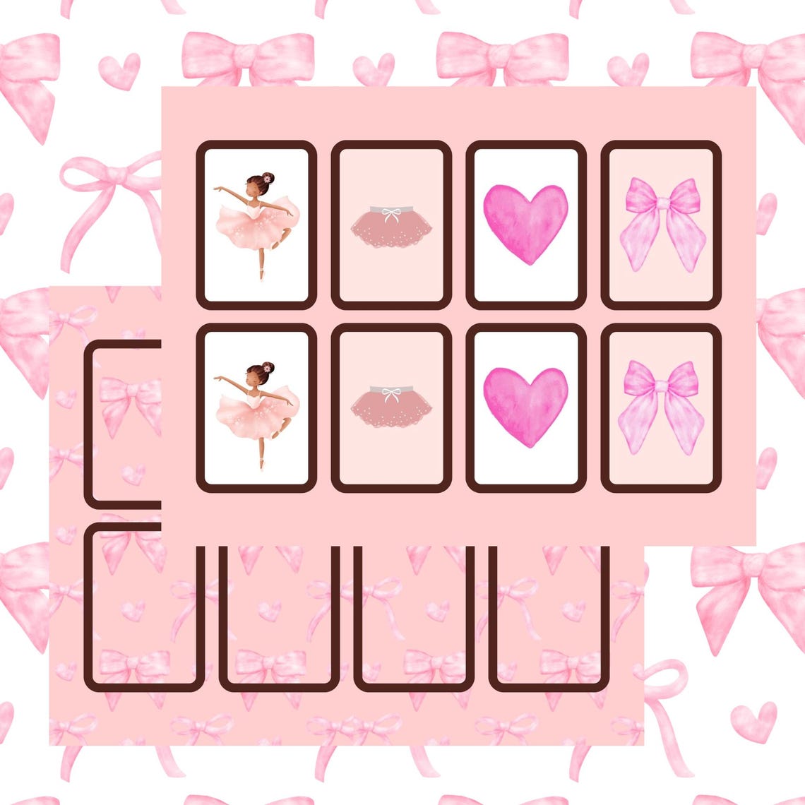 Pink Ballet Memory Matching Game | Printable Dance Game for Girls ...