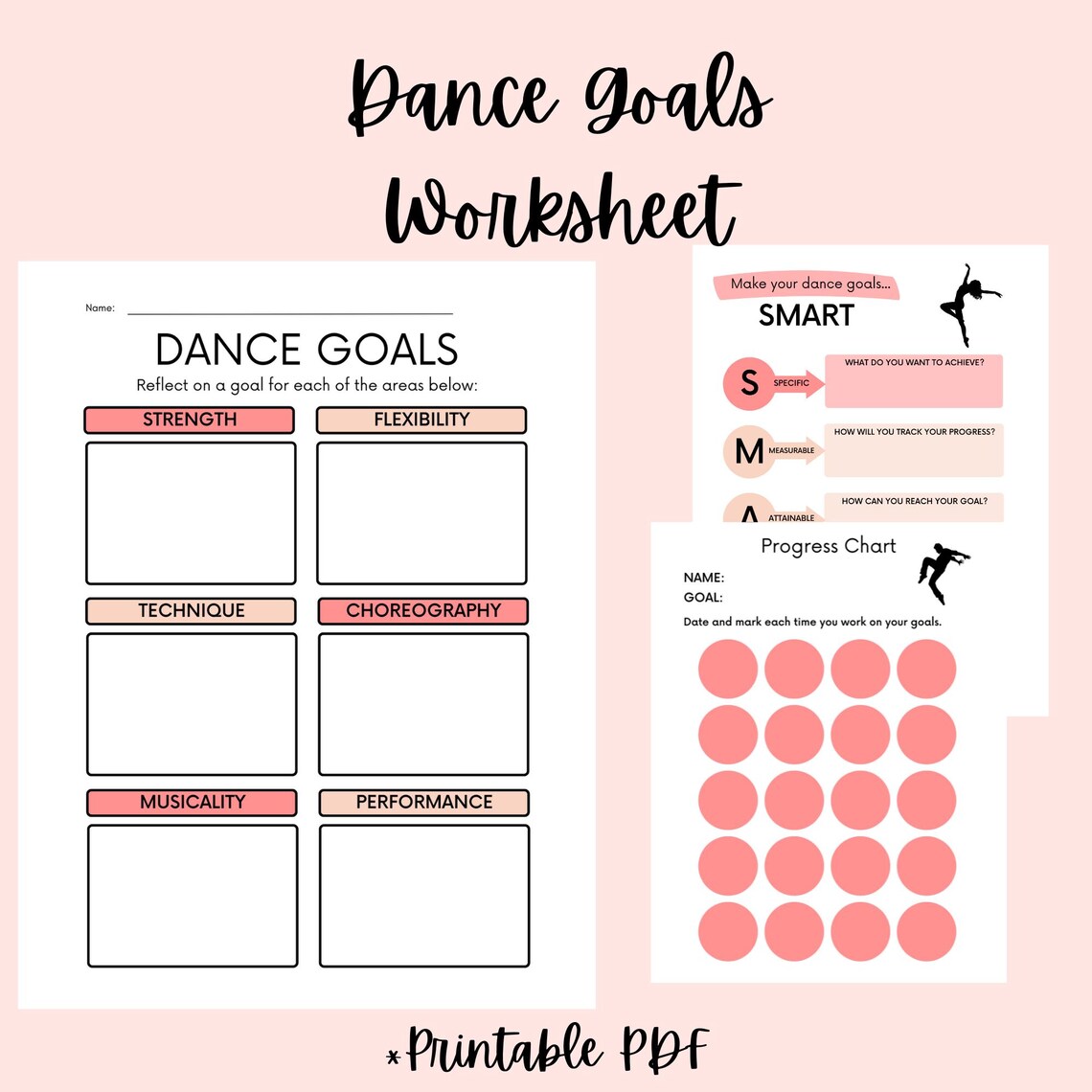 Dance Goals for Students Worksheet Digital Download - Etsy