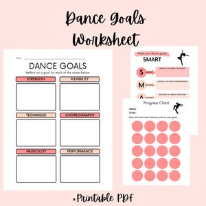 Dance Goals for Students Worksheet Digital Download - Etsy
