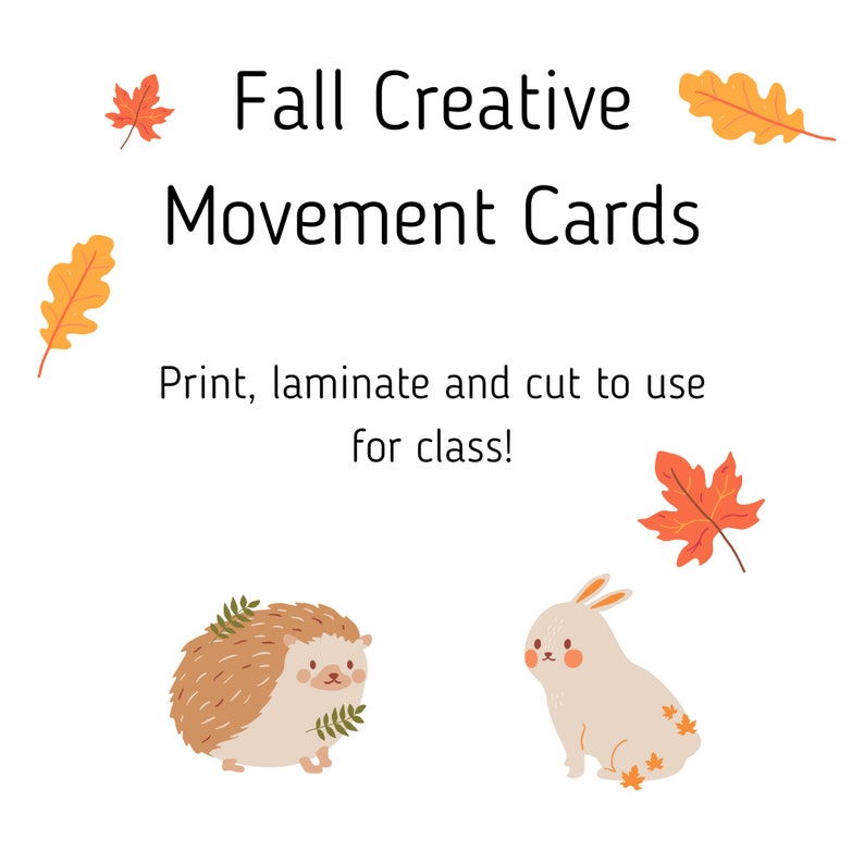 Fall Creative Movement Cards for Dance Teachers | Fun Autumn-themed ...