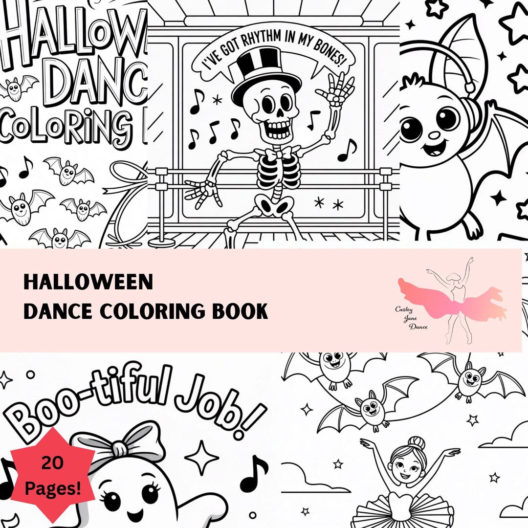 Halloween Dance Coloring Book: 20 Printable Dance Pages (PDF Download ...