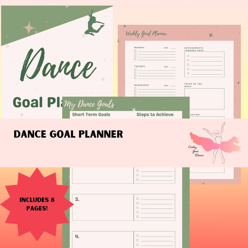 Dance Goal Planner Printable Download - Etsy