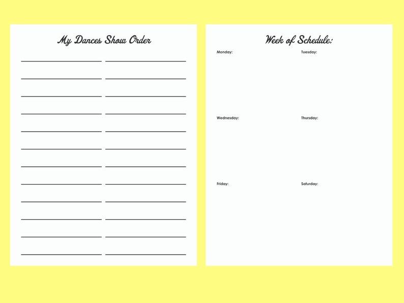 Dance Recital Planning Kit - Etsy
