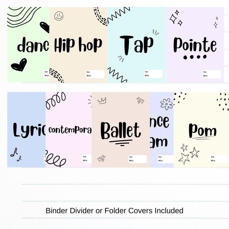 Dance Binder Covers - Etsy