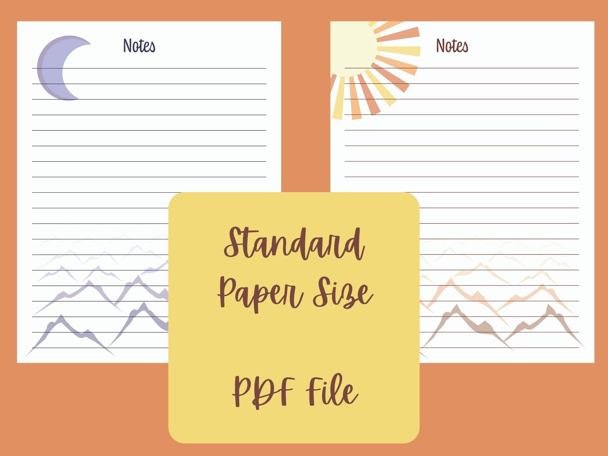 Mountain Theme Notes Printable - Etsy