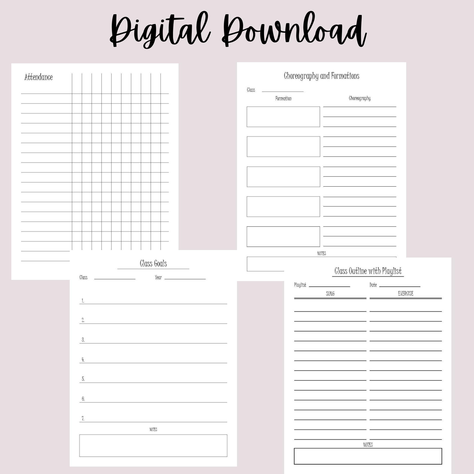 Dance Teacher Lesson Planning Pack - Etsy