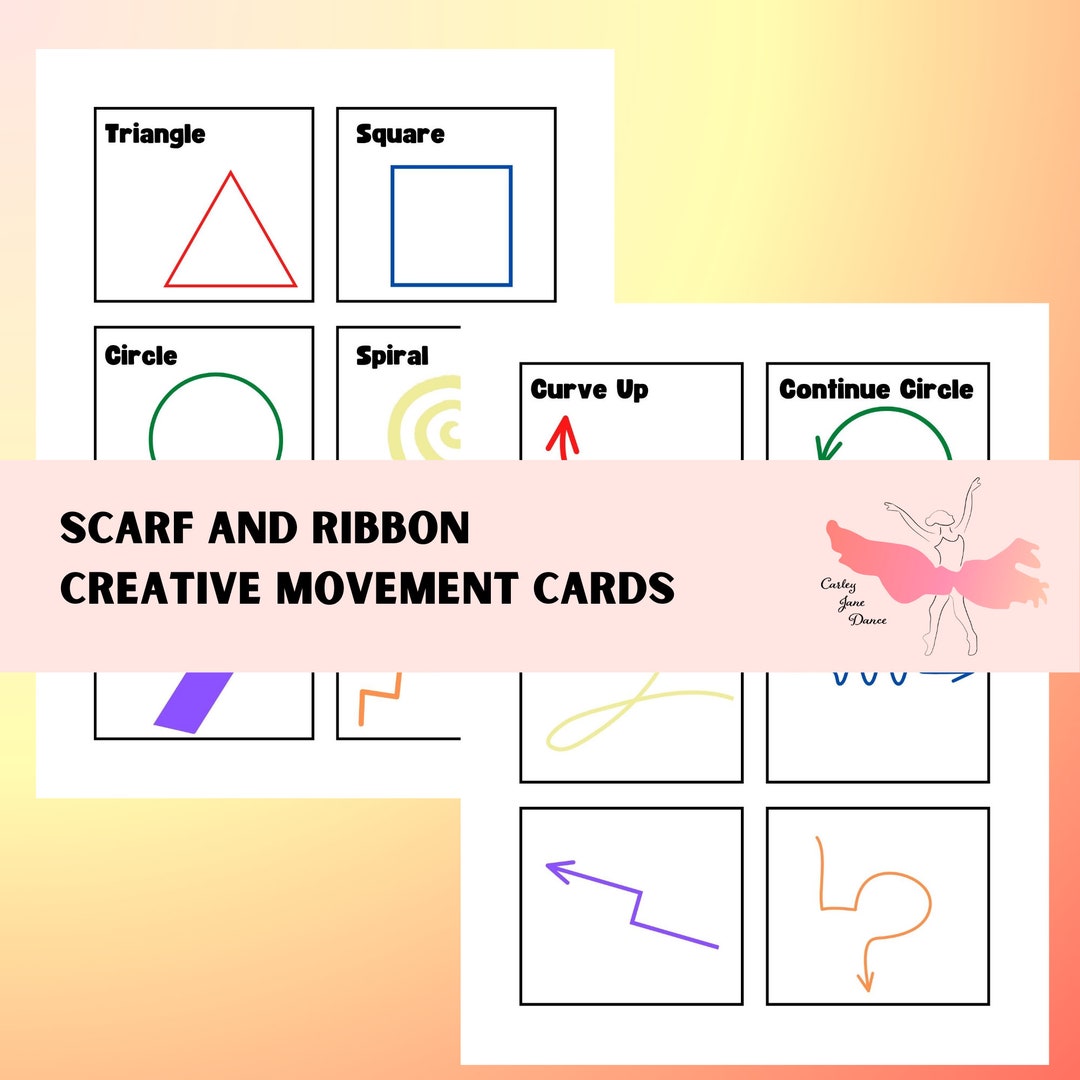 Scarf and Ribbon Creative Movement Cards Dance Teachers, Parents, and ...