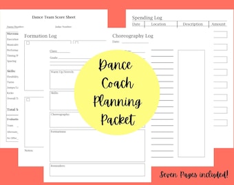 Editable Dance Planner, Editable Dance Coach Planner, Dance Teacher ...