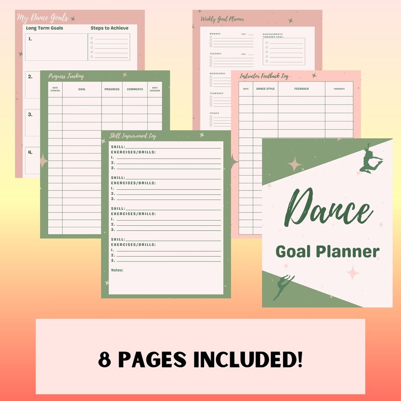 Dance Goal Planner Printable Download - Etsy