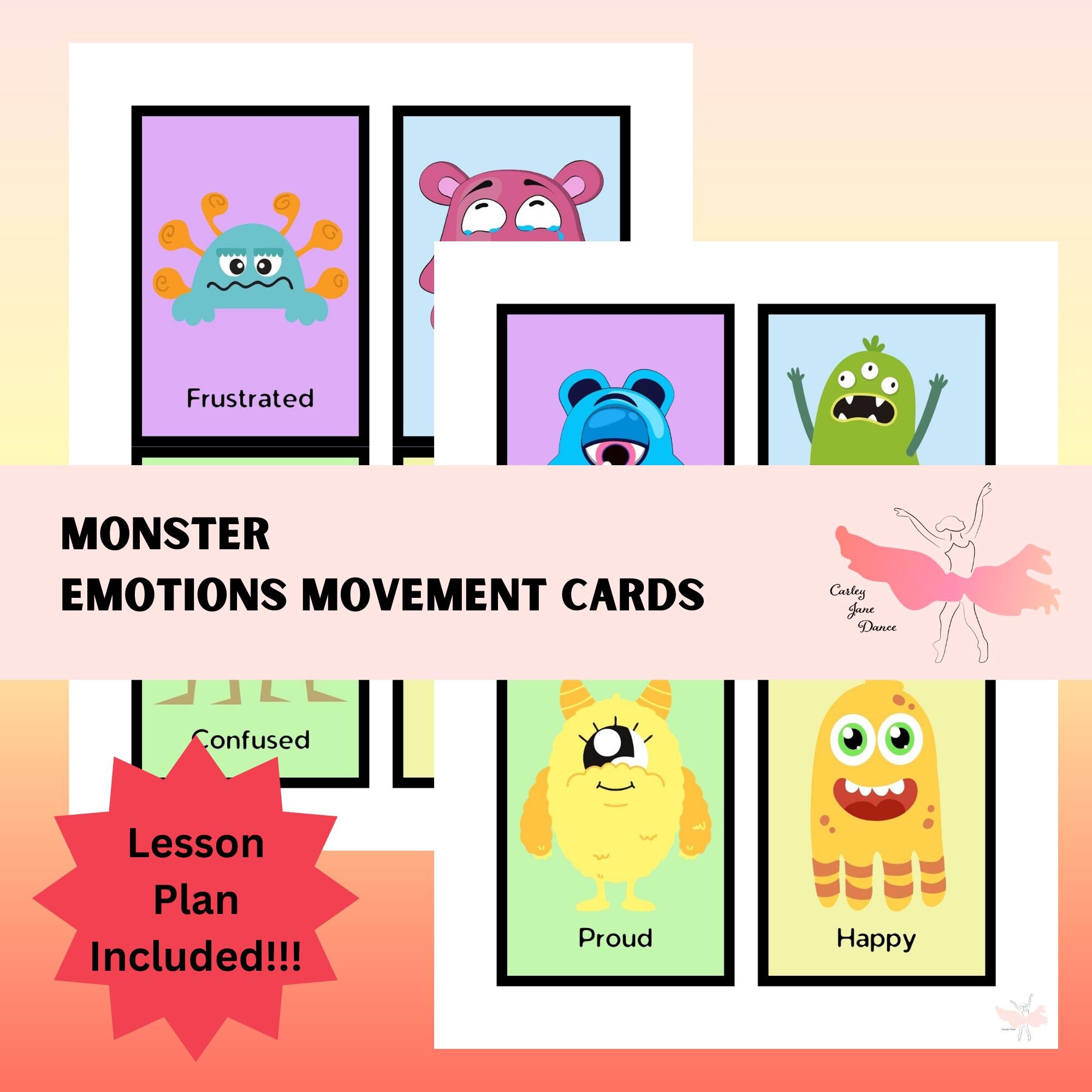 Emotion Movement Cards for Kids Social Emotional Learning & Dance ...