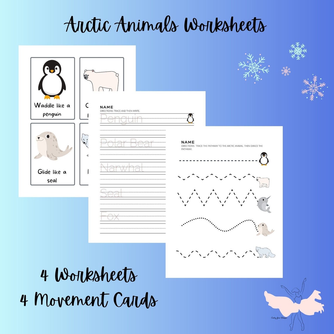 Arctic Animals Printable Worksheets - Etsy
