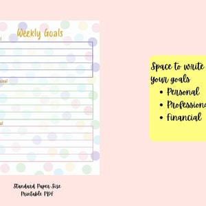 Polka Dot Weekly Planner/to Do Printable PDF - Etsy