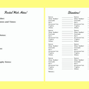 Dance Recital Planning Kit - Etsy