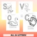 Dance Alphabet Coloring Pages A-Z: Educational Printables (PDF) - Etsy