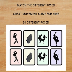 Dance Pose Memory Game: Printable Movement Activity for Kids (PDF) - Etsy