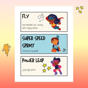 Superhero Creative Movement Cards Dance Lesson - Etsy