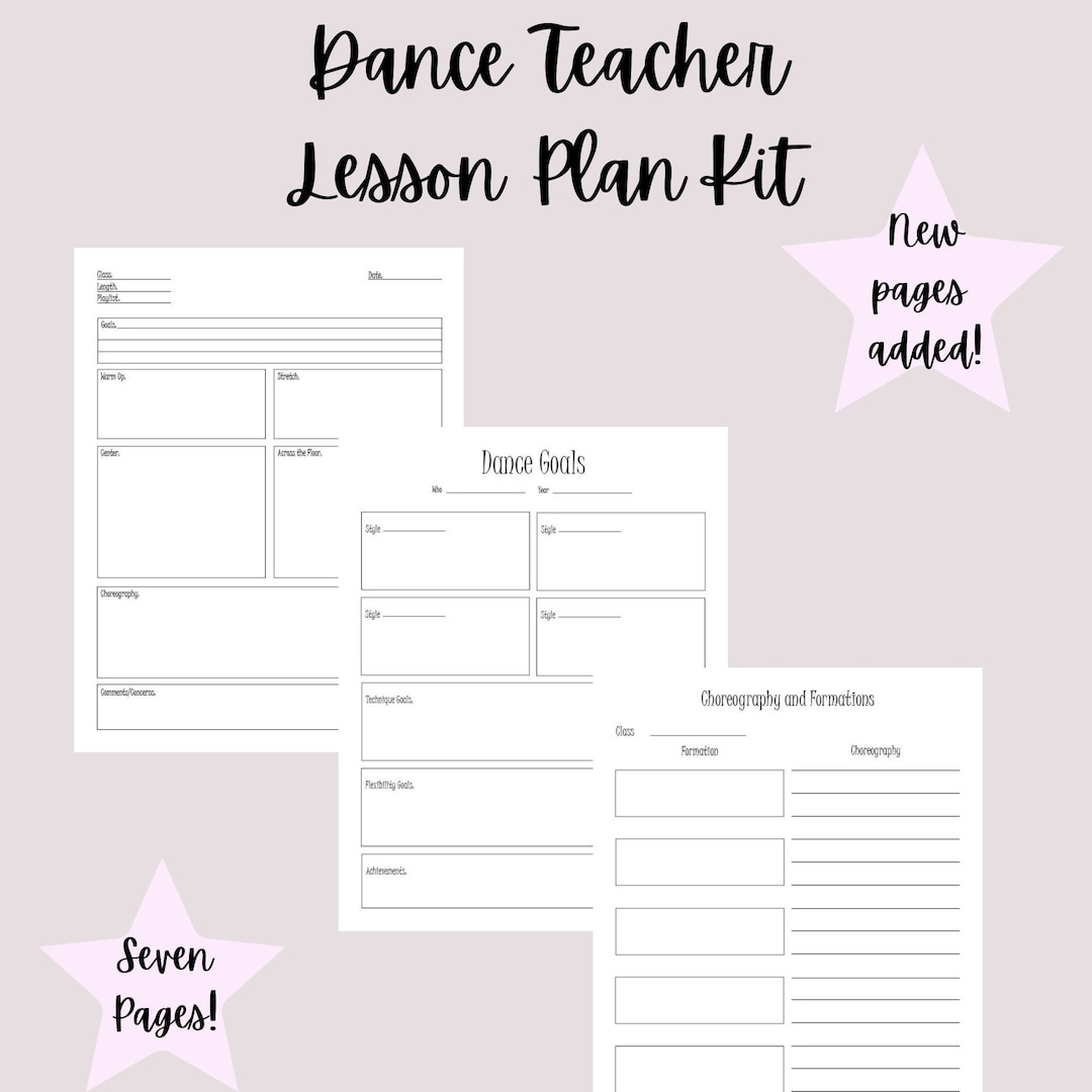 Dance Teacher Lesson Planning Pack - Etsy