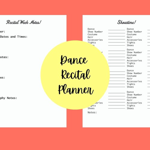 Dance Recital Planning Kit - Etsy