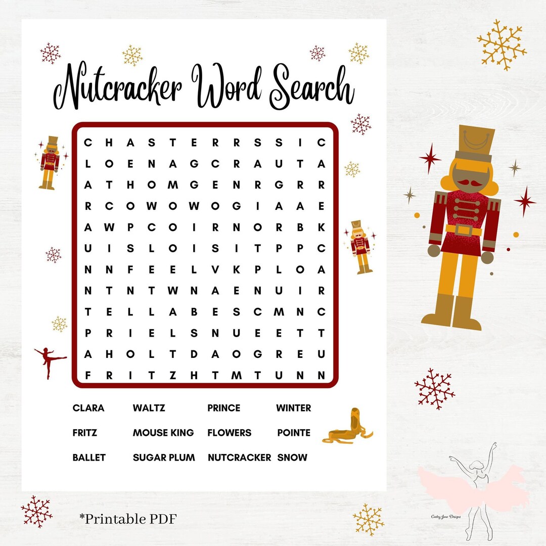 Nutcracker Ballet Word Search - Etsy