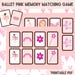 Pink Ballet Memory Matching Game | Printable Dance Game for Girls ...