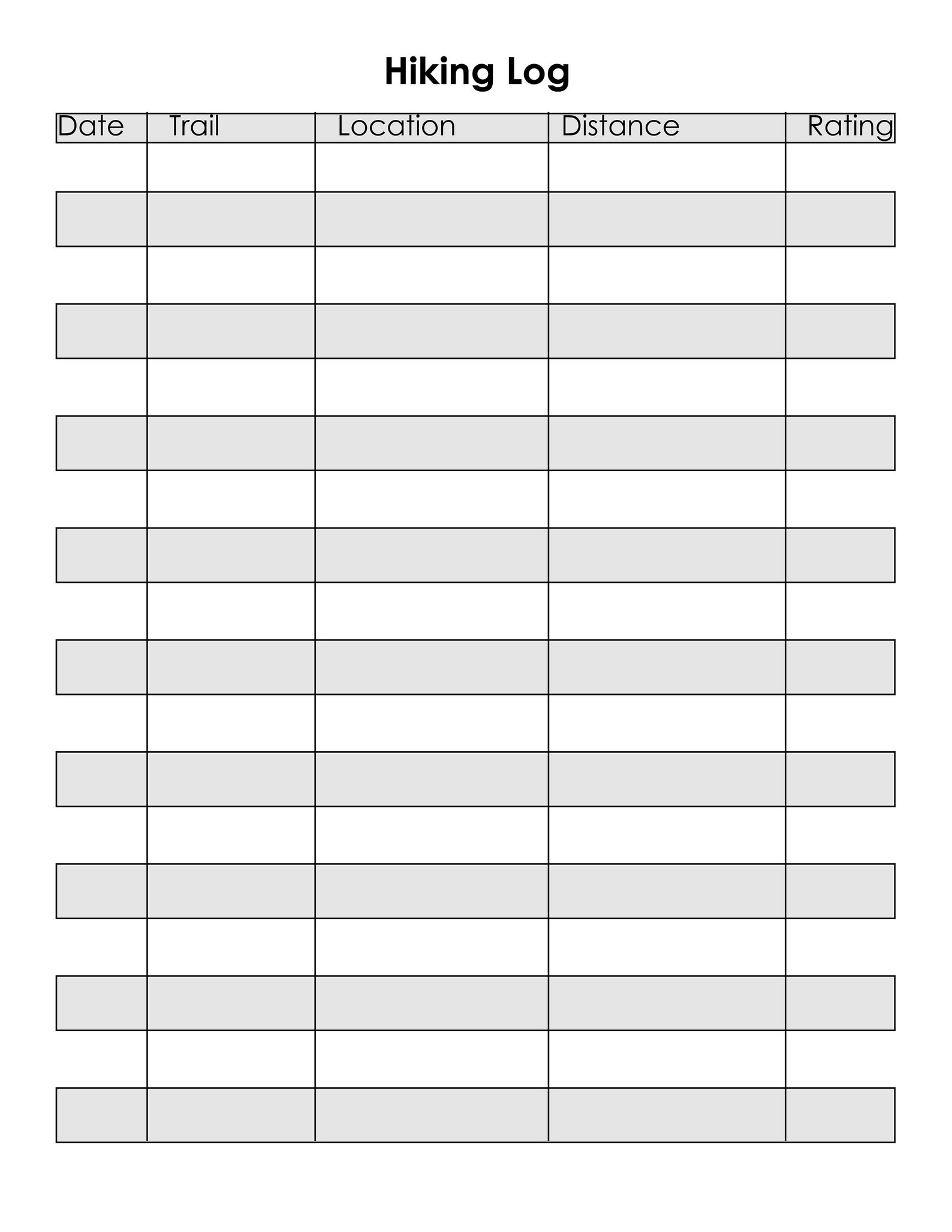 Hiking Notes and Log Printable - Etsy