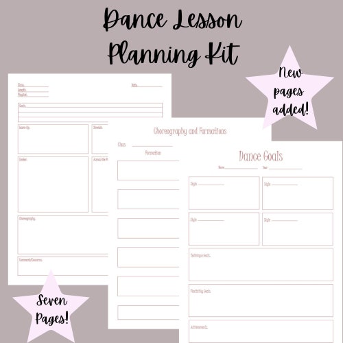Dance Teacher Lesson Planning Pack - Etsy
