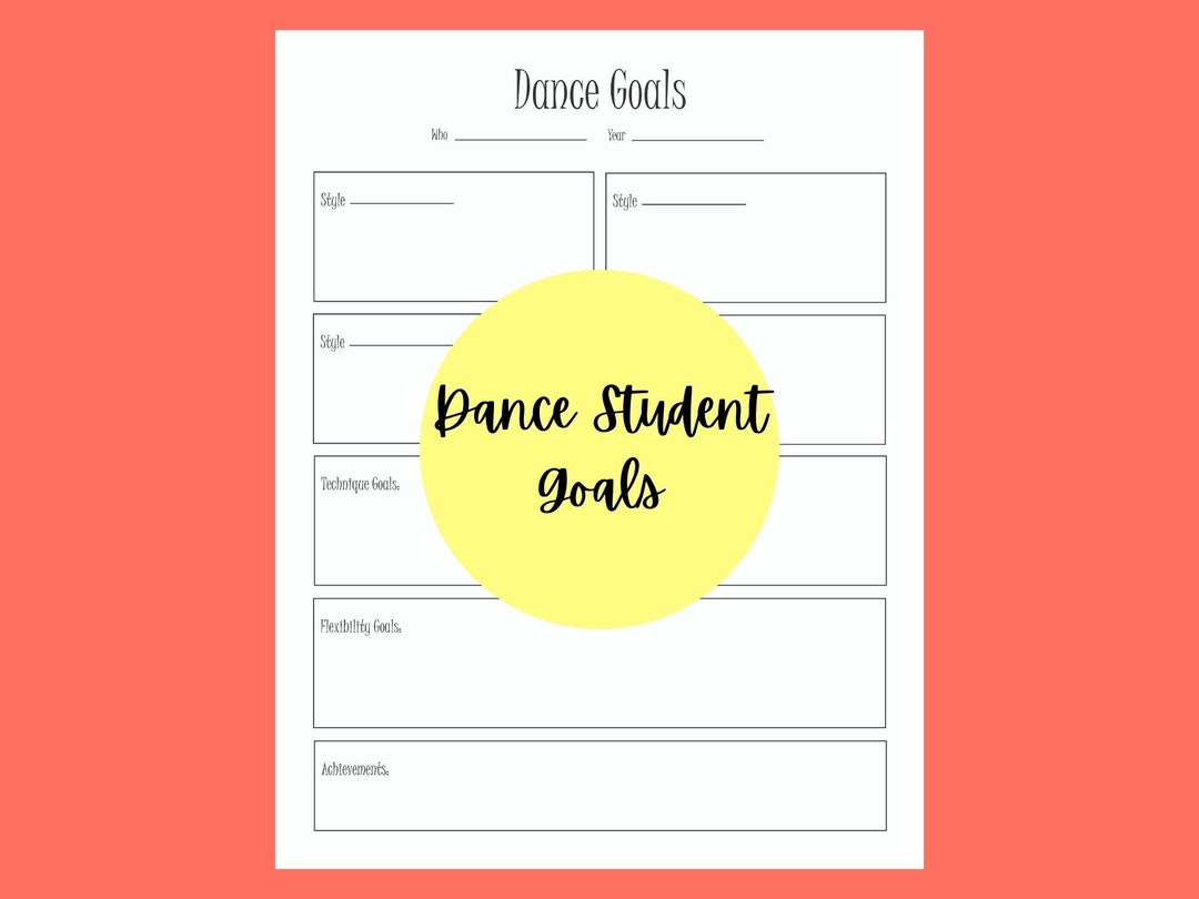 Dance Student Goals Digital Download - Etsy