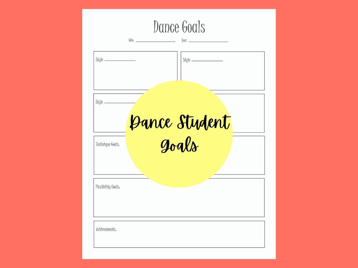 Dance Student Goals Digital Download - Etsy