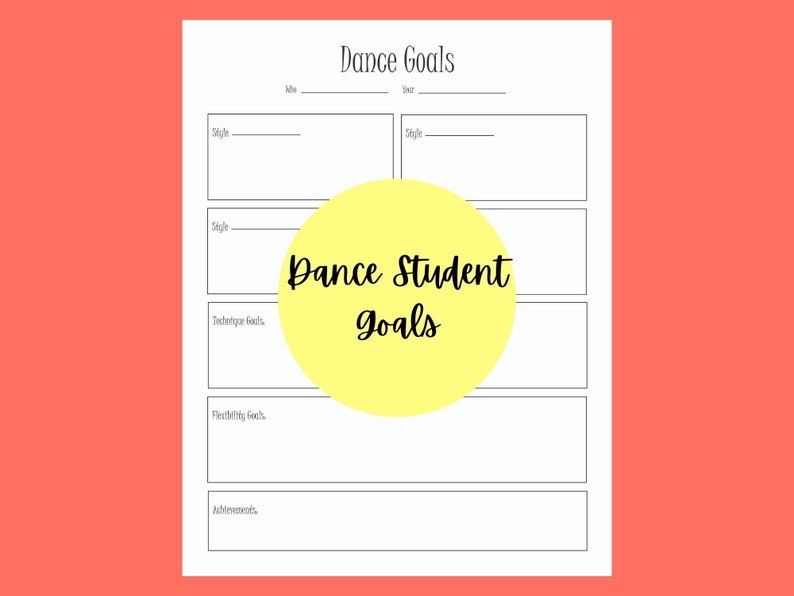 Dance Student Goals Digital Download - Etsy