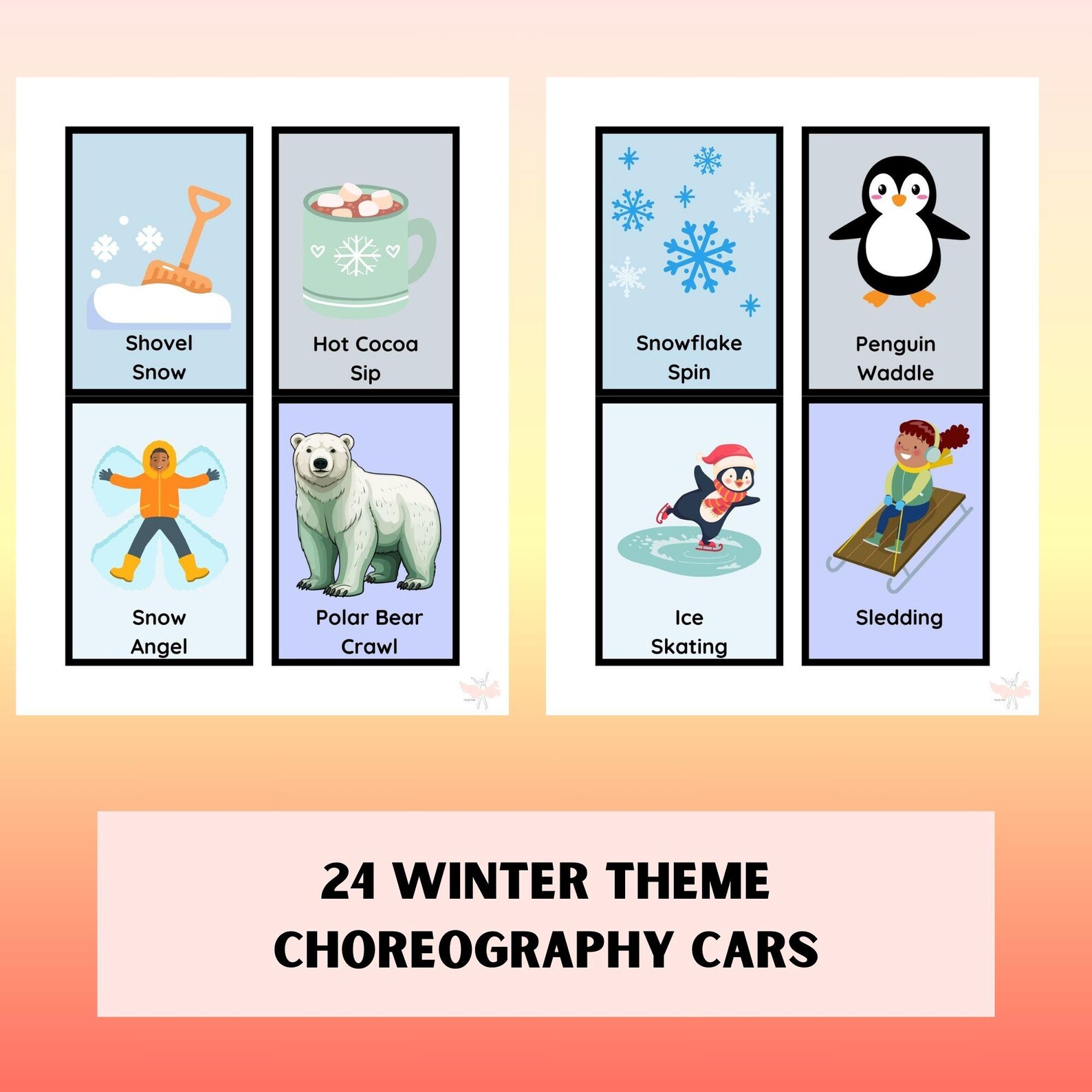 Winter-themed Creative Movement Choreography Cards for Kids – Dance ...