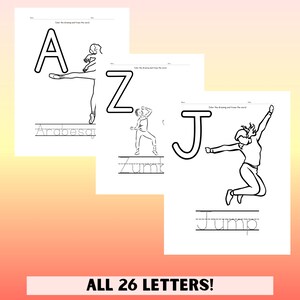 Dance Alphabet Coloring Pages A-Z: Educational Printables (PDF) - Etsy