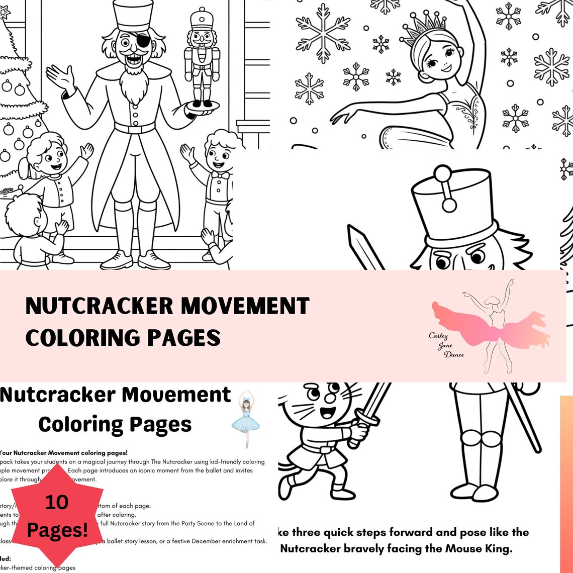 Nutcracker Movement Coloring Pages - Etsy