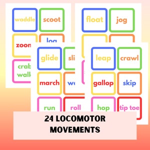 Locomotor Creative Movement Cards for Kids - Printable Activity Cards ...