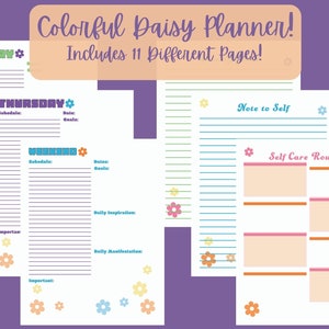 Colorful Daisy Planner Printable - Etsy