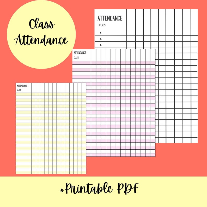 Classroom Attendance Printable - Etsy
