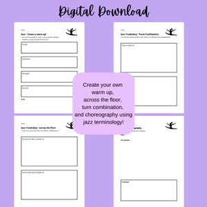 Jazz Dance Vocabulary Packet - Etsy