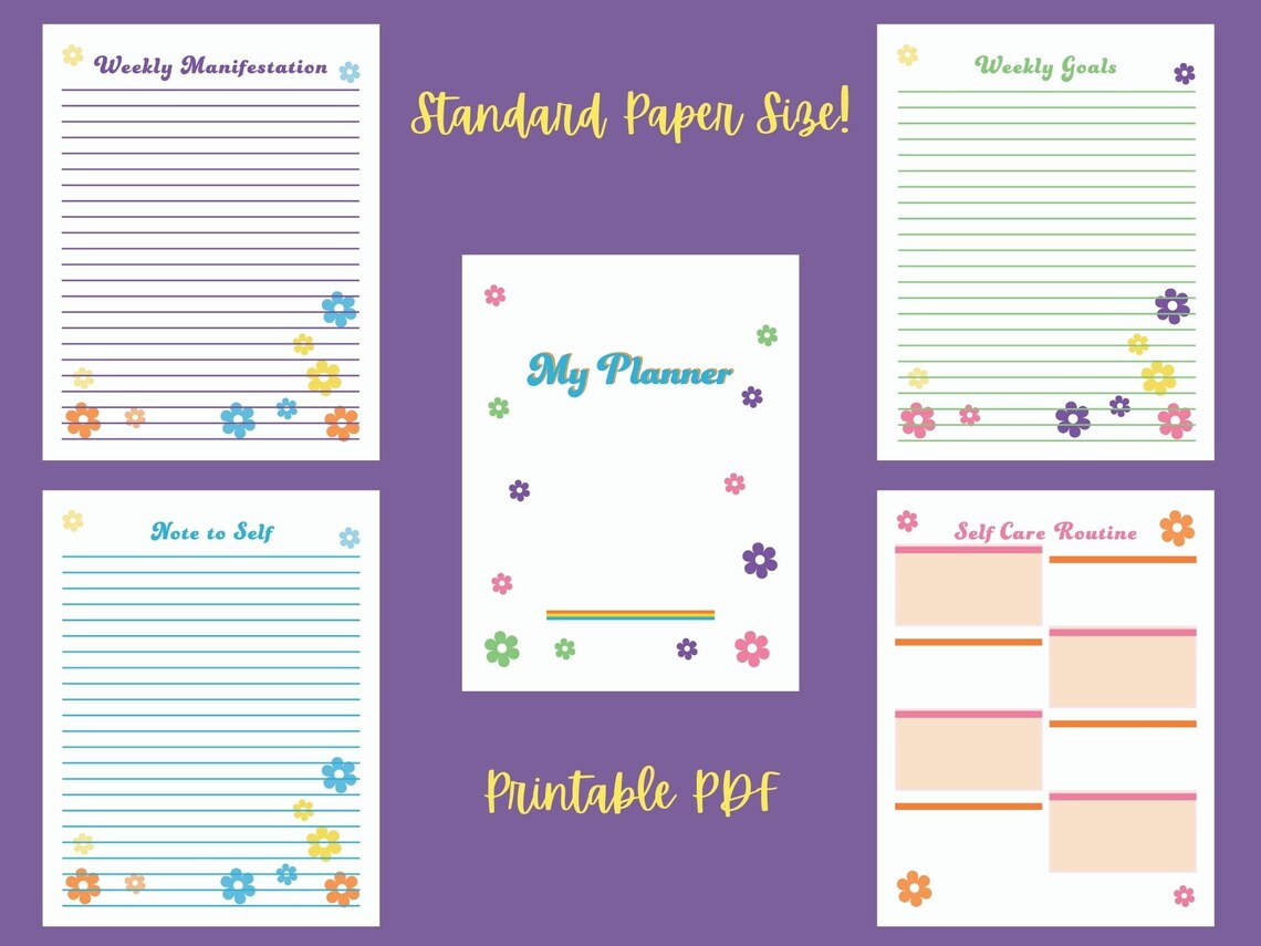 Colorful Daisy Planner Printable - Etsy