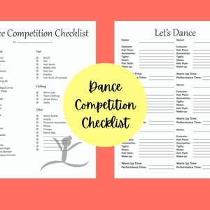 Dance Competition Checklist Printable Digital Download - Etsy