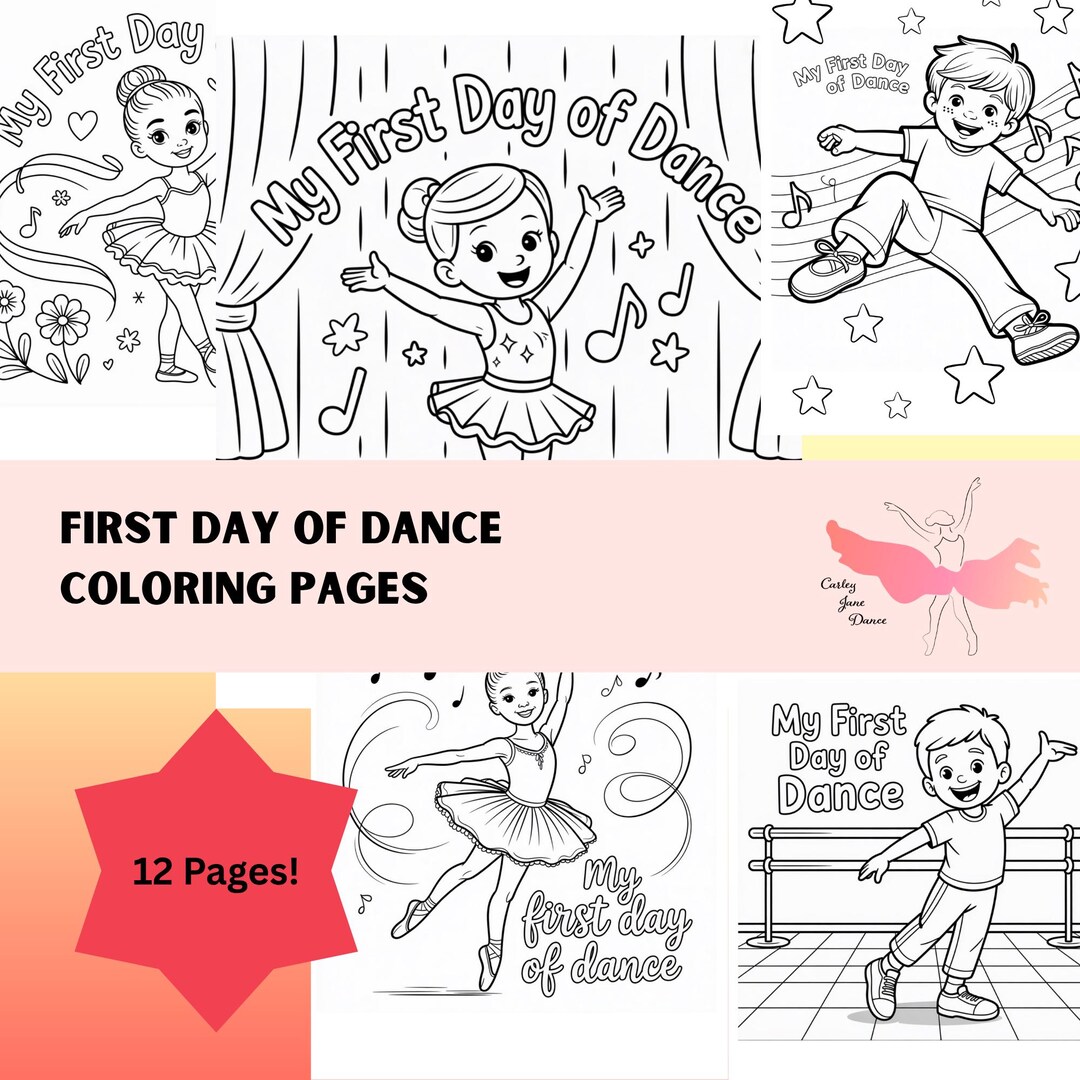 My First Day of Dance Coloring Pages | Printable Back to Dance Activity ...