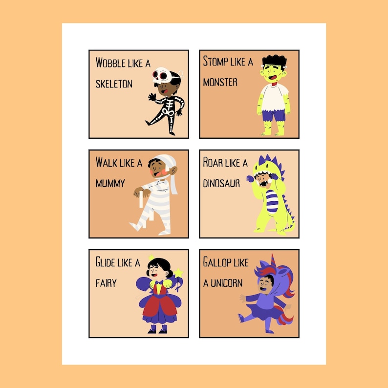 Halloween Creative Movement Cards for Dance Teachers | Spooky-themed ...