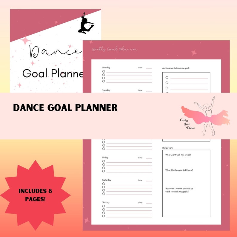 Dance Goal Planning Packet Dance Teachers and Students Printable - Etsy