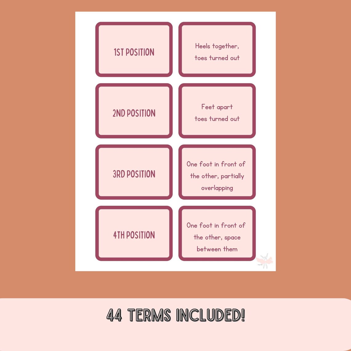 Ballet Terminology Flashcards | Ballet Vocabulary Matching Game for ...
