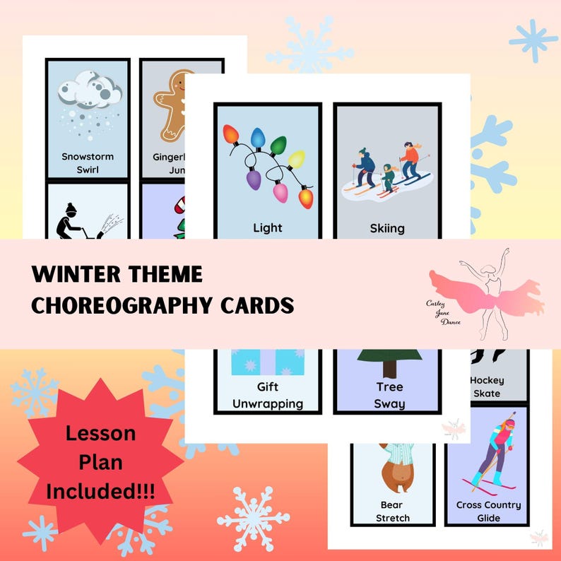 Winter-themed Creative Movement Choreography Cards for Kids – Dance ...