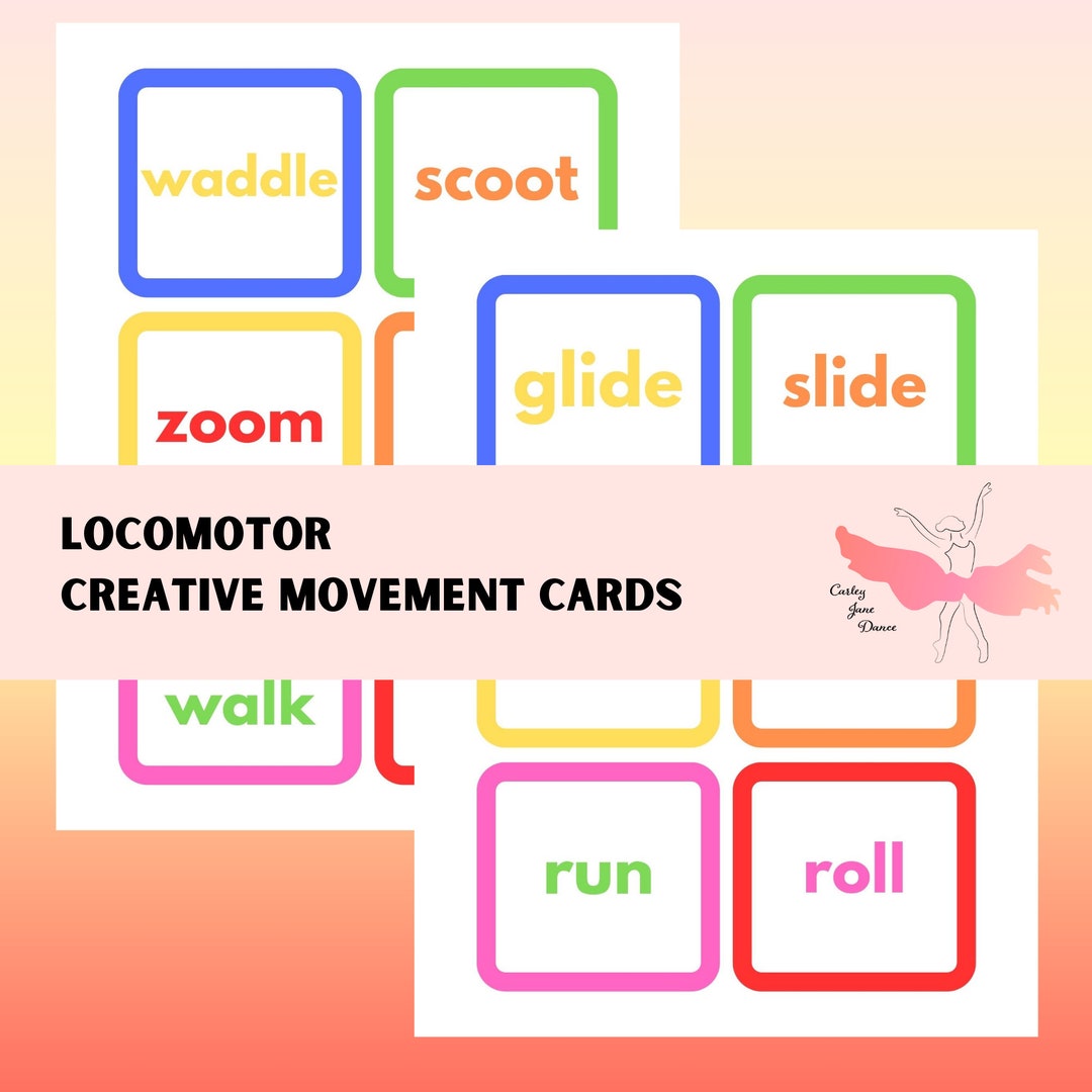 Locomotor Creative Movement Cards for Kids - Printable Activity Cards ...