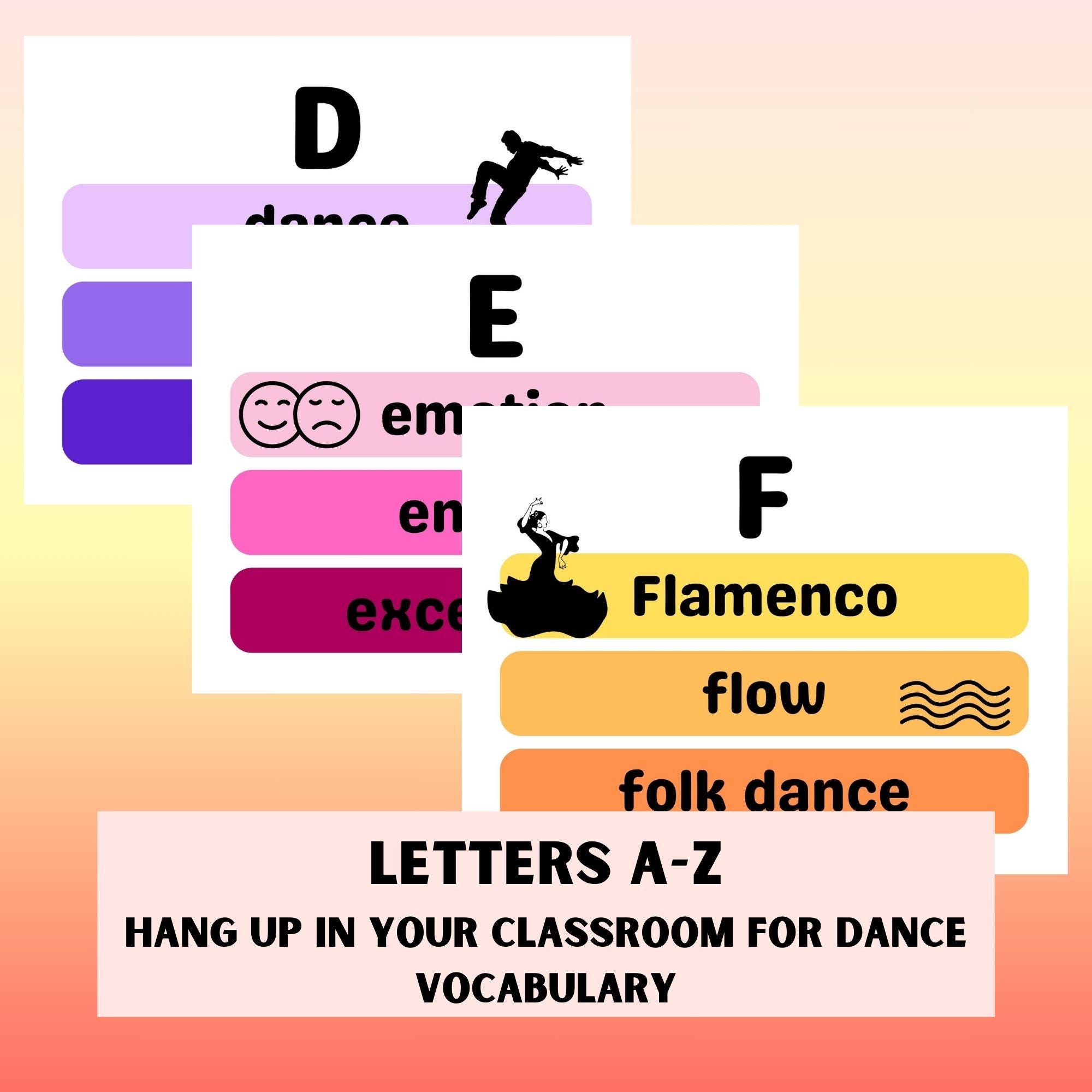 Dance Classroom Word Wall | Prek-5th Grade Vocabulary (PDF) - Etsy