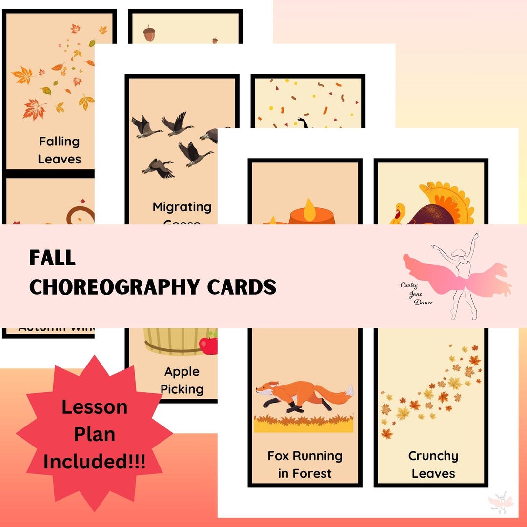 Fall Choreography Movement Cards | Dance Class Resource | Autumn ...